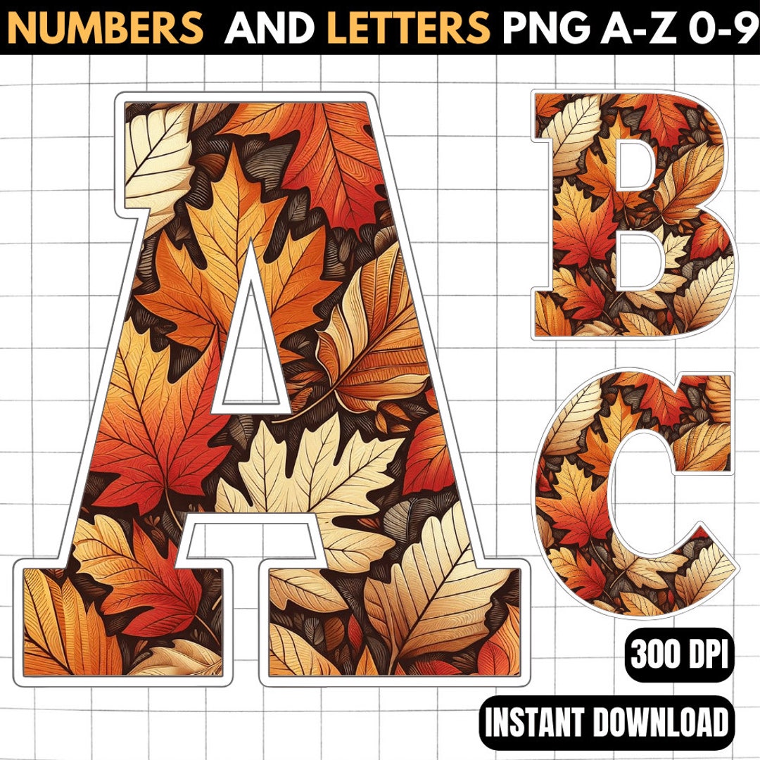 Autumn Alphabet Png - Autumn Birthday Banner - Autumn Printable ...
