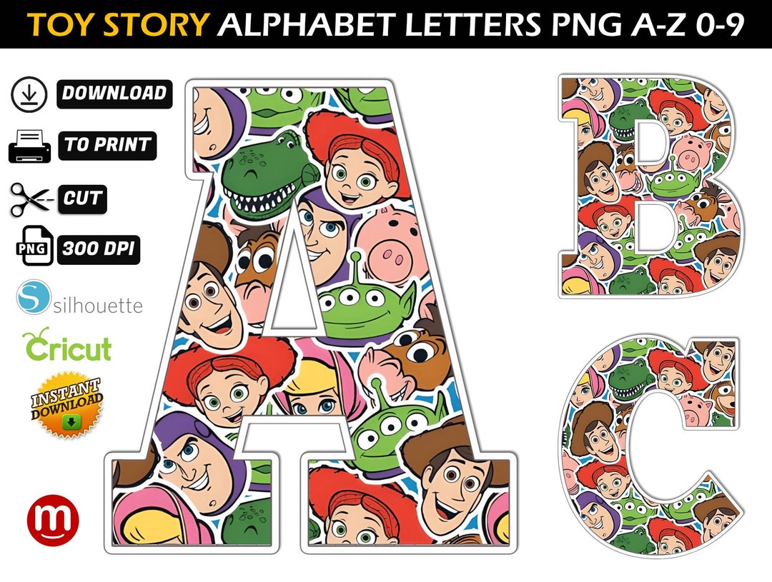 Toy Story Alphabet PNG - Toy Story Letter - Clip Art PNG Silhouette ...