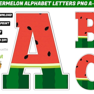 Watermelon Alphabet Letters PNG - Watermelon Birthday Banner ...
