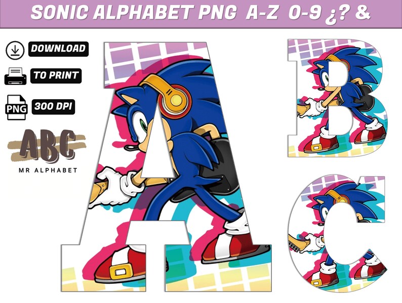 SONIC ALPHABET PNG Sonic Alphabet Letters Png 48 Images - Etsy Hong Kong