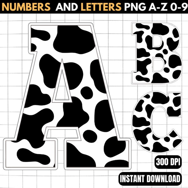 Cow Print Font - Etsy