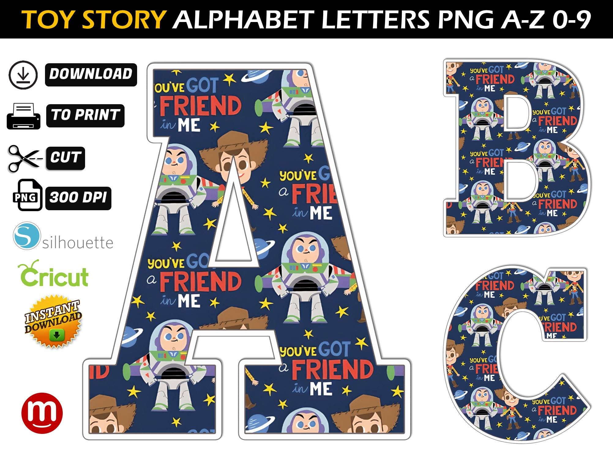 Toystory Alphabet PNG Toystory Birthday Banner - Etsy Canada
