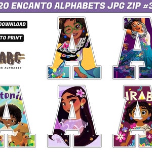1000 IMAGES - 20 Encanto Alphabets Different Backgrounds JPG - Encanto ...