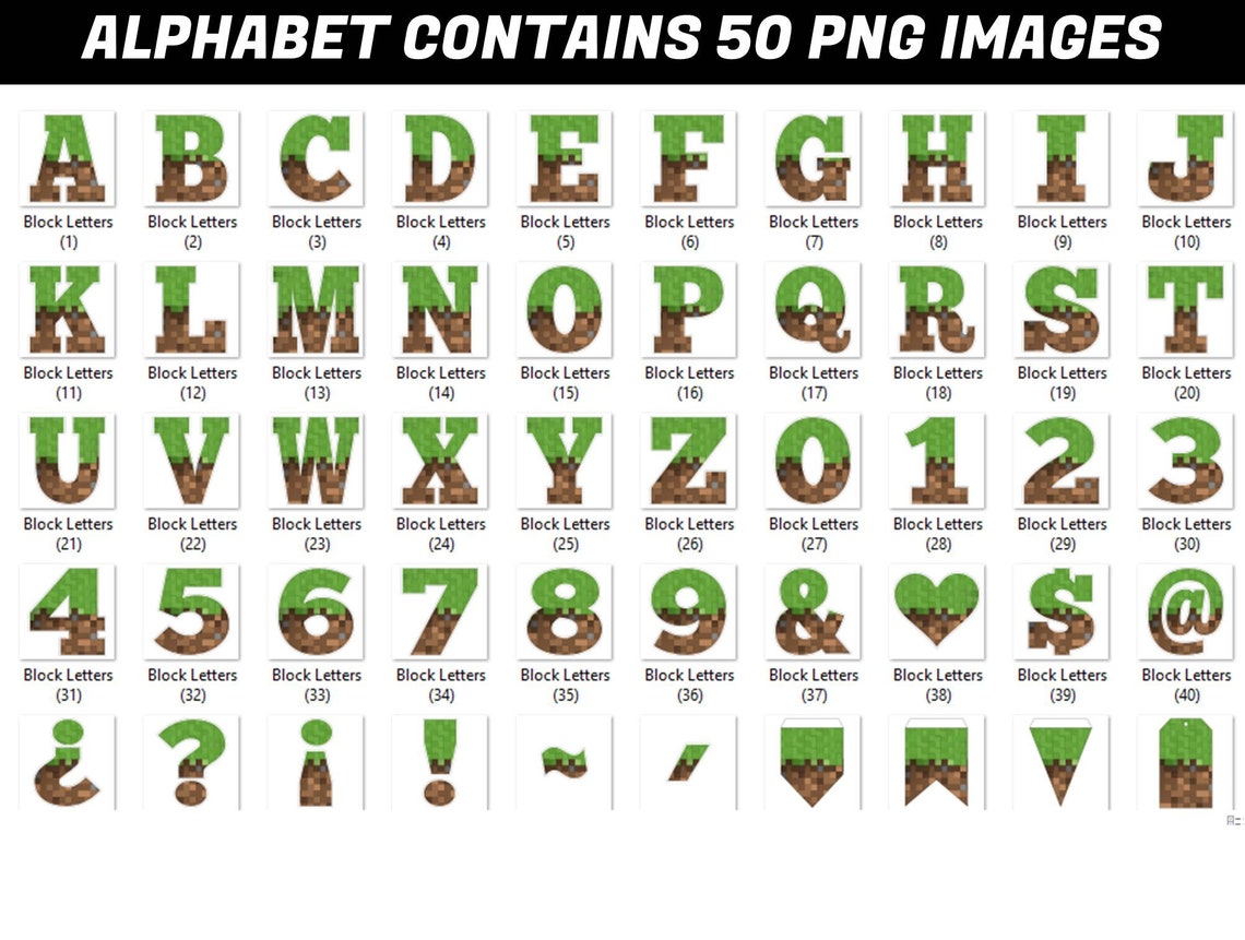 Block Alphabets Letters PNG Block Letters Png Block - Etsy