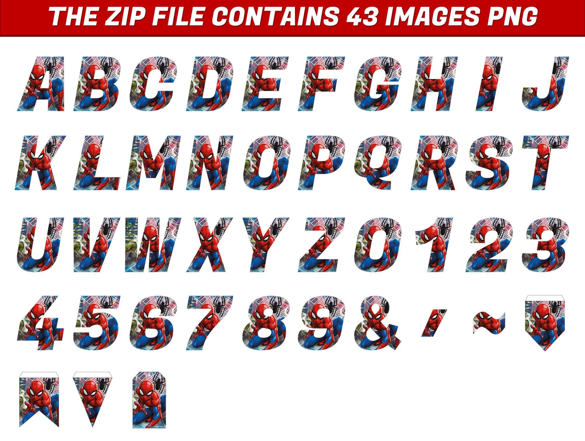 Spiderman Alphabet PNG Spiderman Birthday Banner Spiderman - Etsy