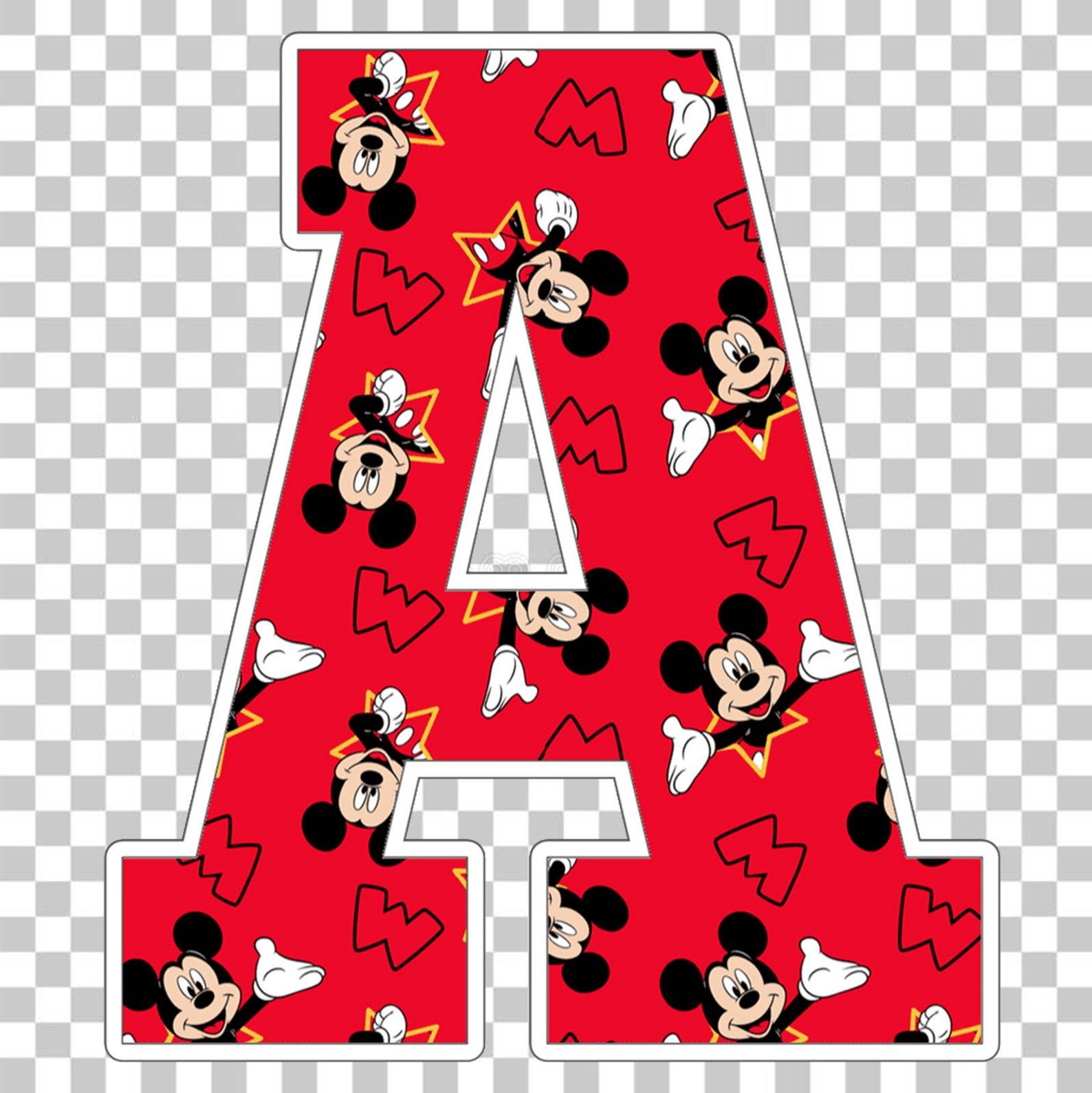 Mickey Alphabet PNG Mickey Birthday Banner Mickey Letters - Etsy
