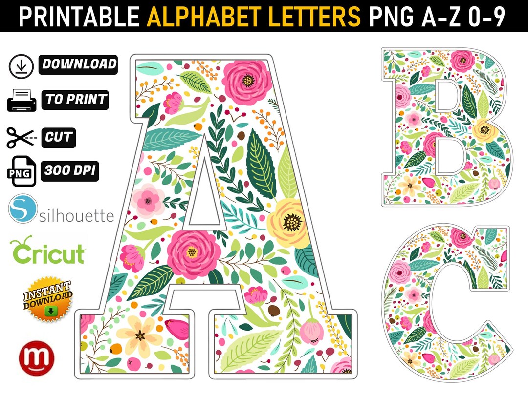 Flower Alphabet PNG - Flower Letters Png - Flower Font - Flower ...