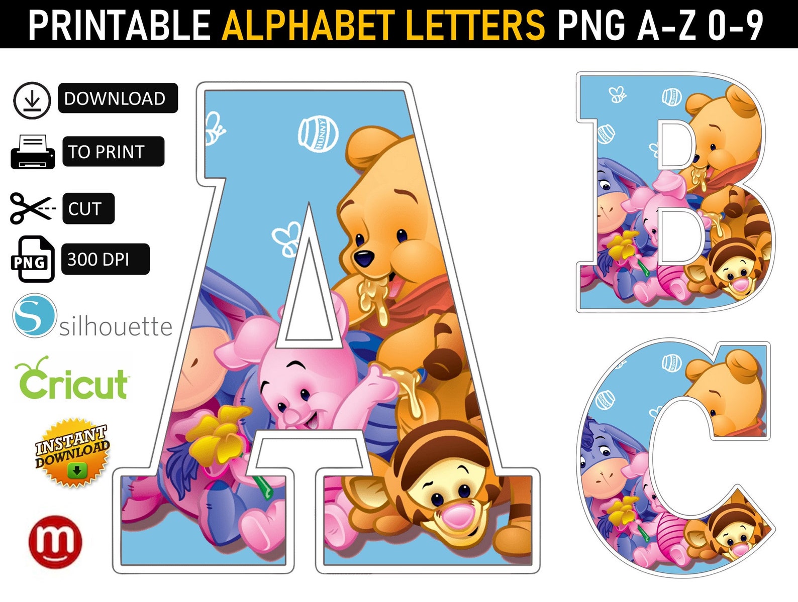 Winnie Pooh Alphabet PNG Winnie Pooh Baby Winnie Pooh Birthday ...