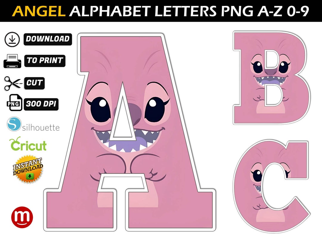 Angel Stitch Alphabet PNG - Angel Stitch Letters Png - Angel Stitch ...