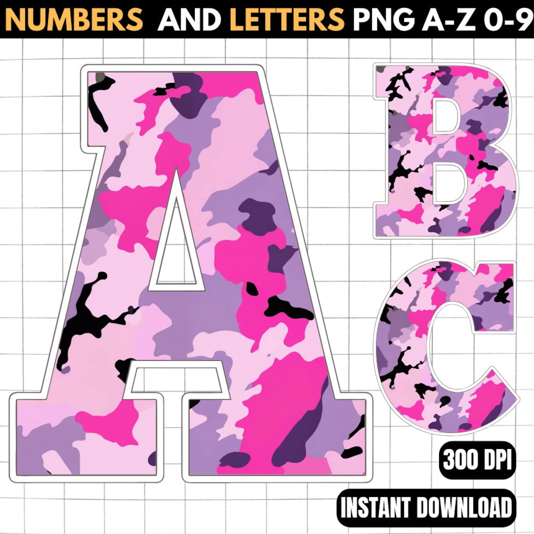 Pink Camouflage Alphabet Png pink Camouflage Birthday Banner Pink ...