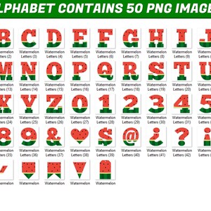 Watermelon Alphabet Letters PNG - Watermelon Birthday Banner ...