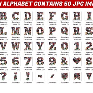 500 IMAGES - 10 Different Superhero Alphabets - Superhero Wall Letters ...