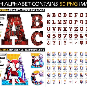 400 IMAGES - 8 Spiderman Alphabets Different Backgrounds Png ...