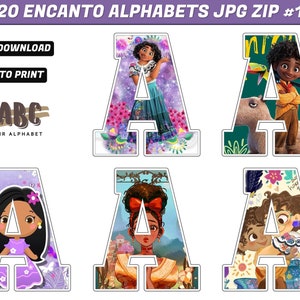 1000 IMAGES - 20 Encanto Alphabets Different Backgrounds JPG - Encanto ...