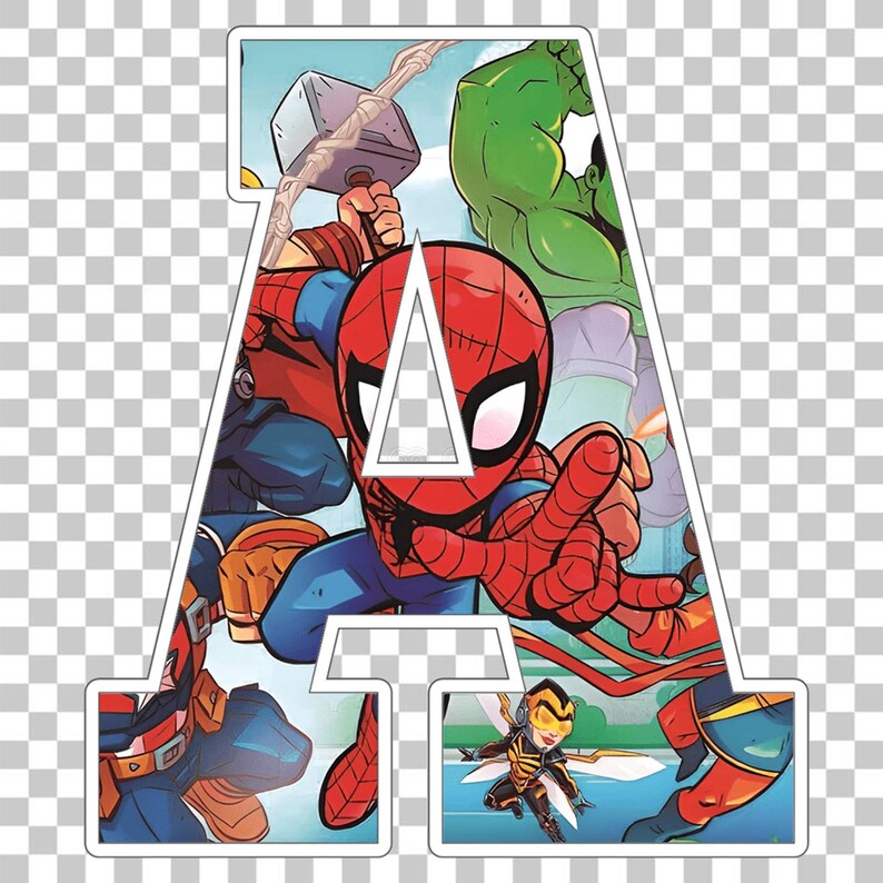 Superhero Alphabet PNG Superhero Birthday Banner Superhero - Etsy