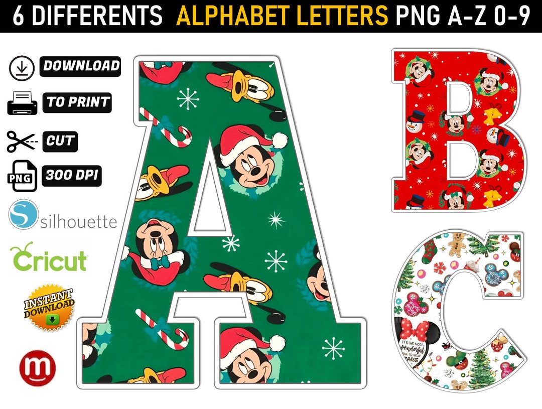 270 IMAGES - 6 Christmas Alphabets Different Png - Christmas Letters ...
