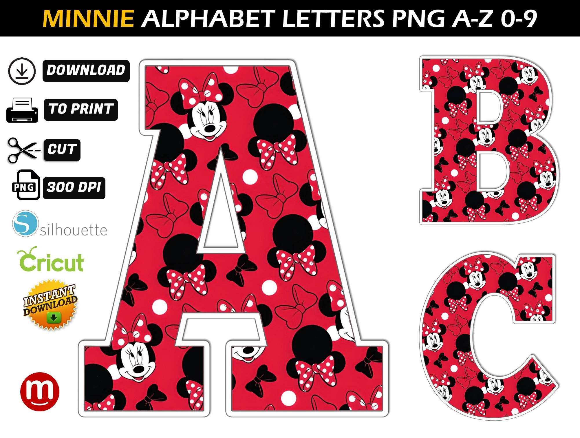 Minnie Mouse Alphabet Letters