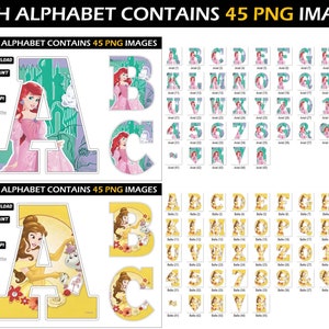 450 IMAGES - 10 Princess Alphabets Different Backgrounds Png - Princess ...