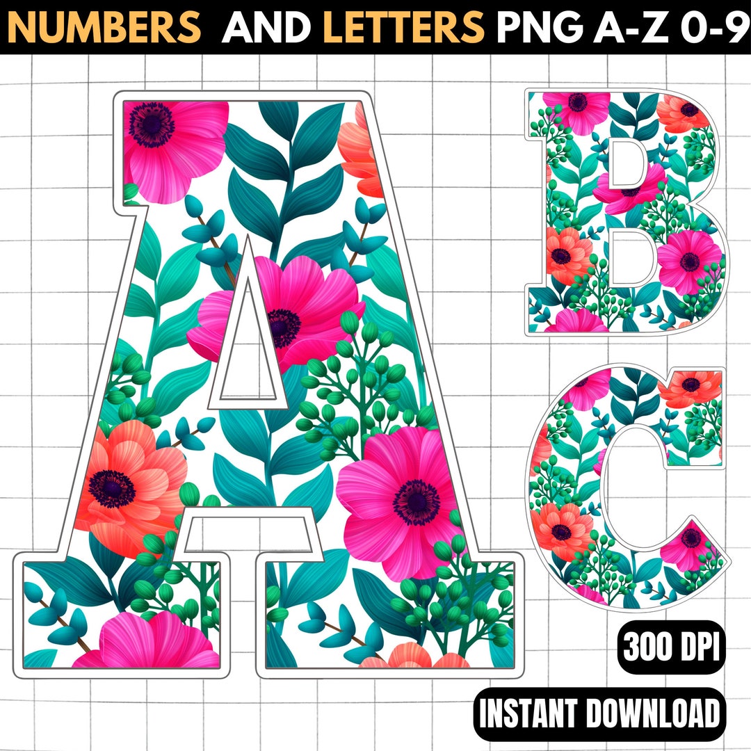 Flower Alphabet PNG Flower Letters Png Flower Font Flower Birthday ...