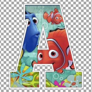 Nemo Alphabet PNG - Nemo Birthday Banner - Nemo Party Supplies - Nemo ...