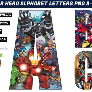 Superhero Alphabet PNG - Superhero Letter Font Clip Art PNG Silhouette ...