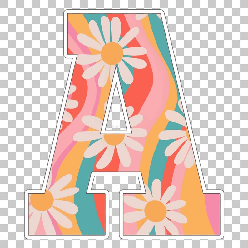 Groovy Alphabet PNG Groovy Retro Birthday Banner Groovy - Etsy