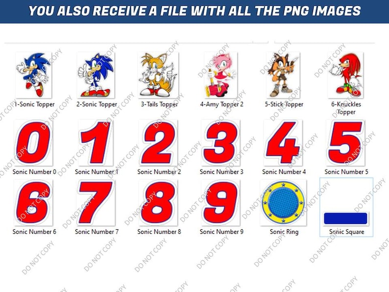 Sonic Cake Topper Printable Sonic Power Point Editable File - Etsy
