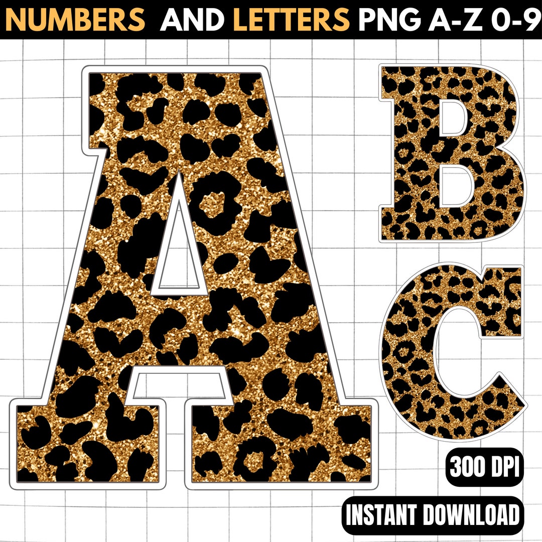 Leopard Alphabet PNG - Leopard Birthday Banner - Leopard Party Supplies ...