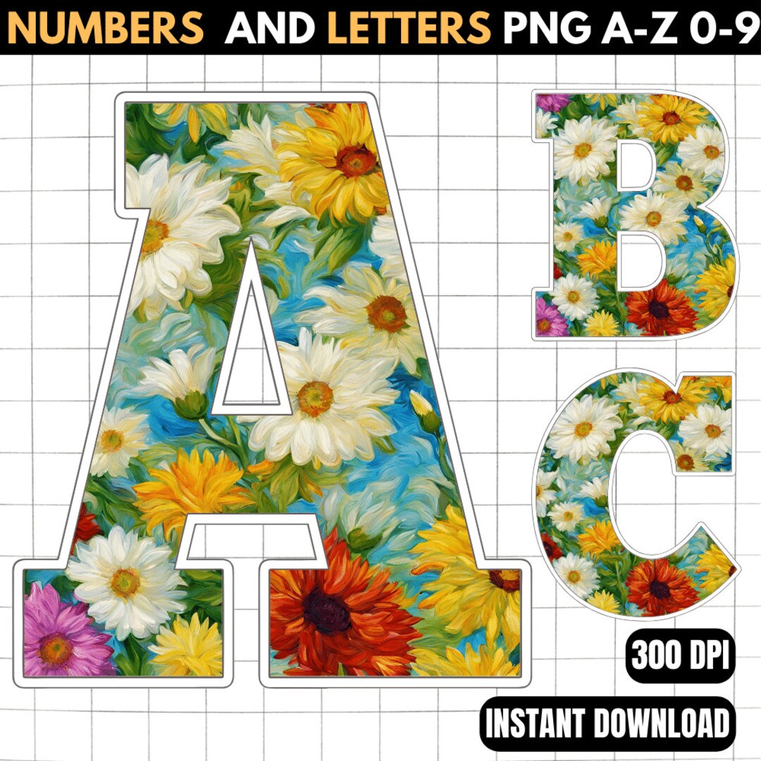 Flower Alphabet PNG Daisy Alphabet Daisy Letters Png Daisy Clipart ...