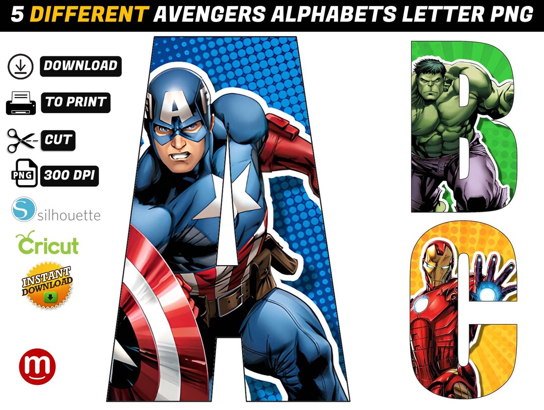 210 IMAGES - 5 Superhero Alphabets Different Backgrounds Png ...
