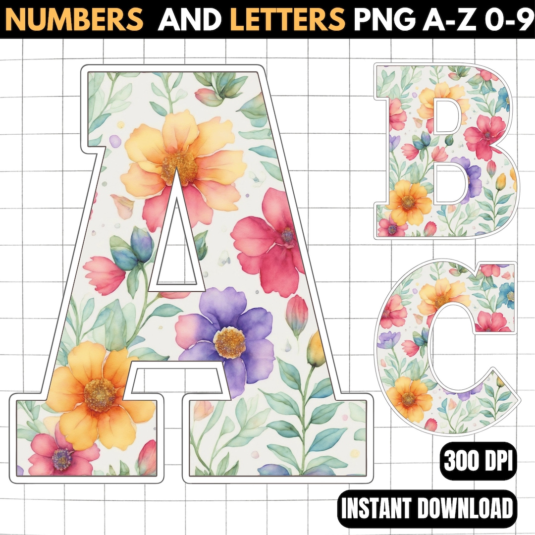 Flower Alphabet PNG - Flower Letters Png - Flower Font - Flower ...