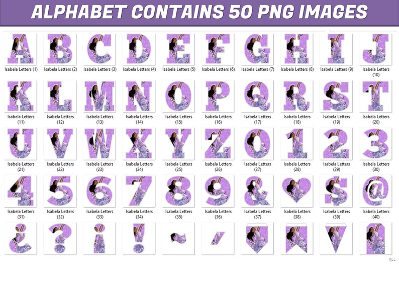 Isabella Alphabet PNG Isabela Birthday Banner Isabella - Etsy