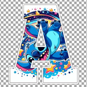 Stitch Alphabet PNG - Stitch Letters Png - Stitch Birthday Decorations ...