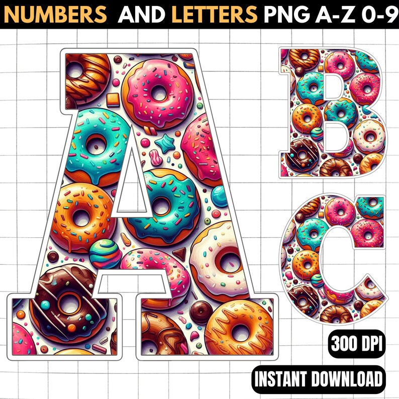 Donut Alphabet PNG - Donut Birthday Banner - Donut Letters Png - Donut ...