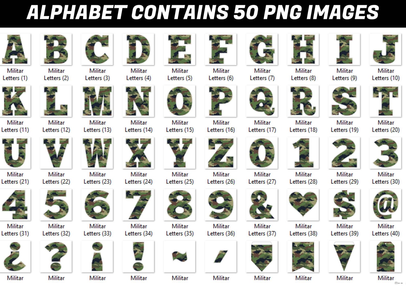 Military Alphabet PNG Military Letters Png Military Birthday ...
