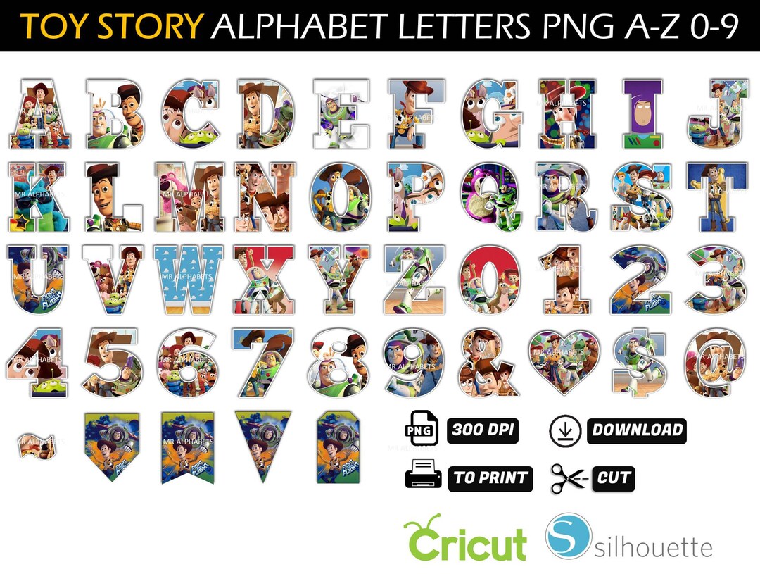 Toy Story Alphabet Png Toy Story Letter Font Clip Art Png Silhouette Files Toy Story