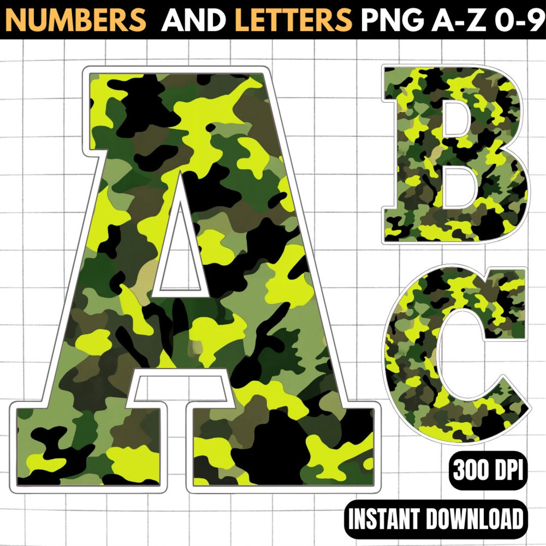 Camouflage Alphabet Png - Camouflage Birthday Banner - Camouflage ...
