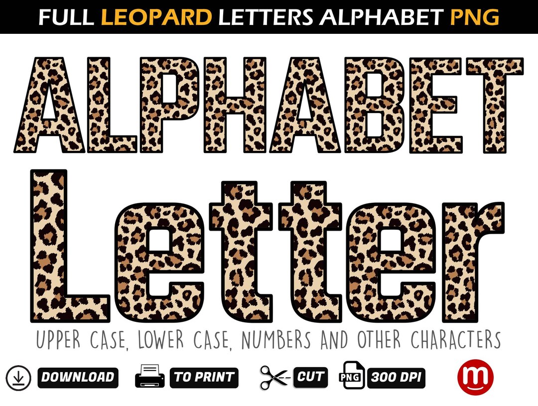 Leopard Alphabet Letters PNG - Leopard Birthday Banner - Leopard ...