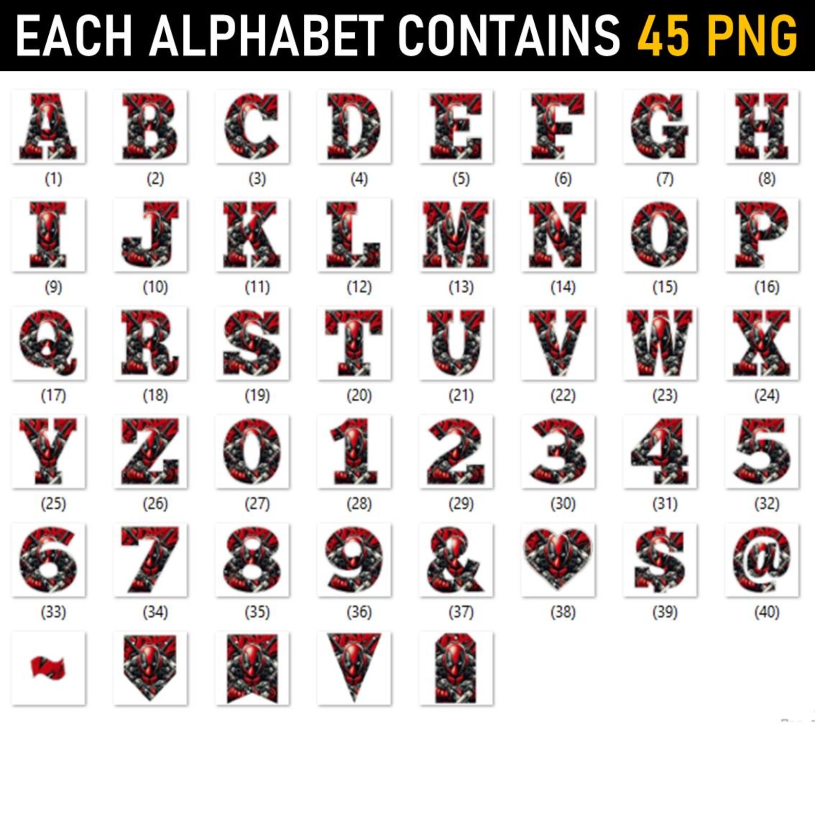 Superhero Alphabet PNG Superhero Birthday Banner Superhero Letters Png ...