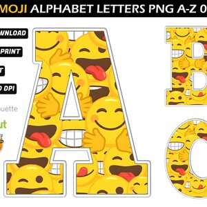 Emoji Alphabet PNG - Emoji Birthday Banner - Emoji Font - Emoji ...
