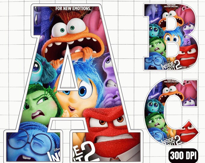 Letters and Numbers Inside Out 2 Theme - Etsy