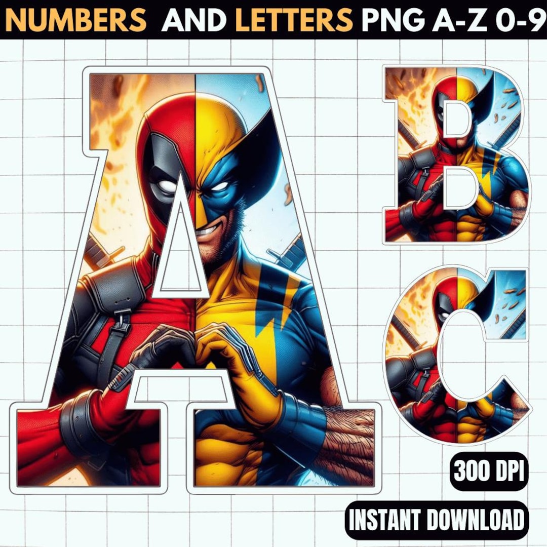 Superhero Alphabet PNG - Superhero Birthday Banner - Superhero Letters ...