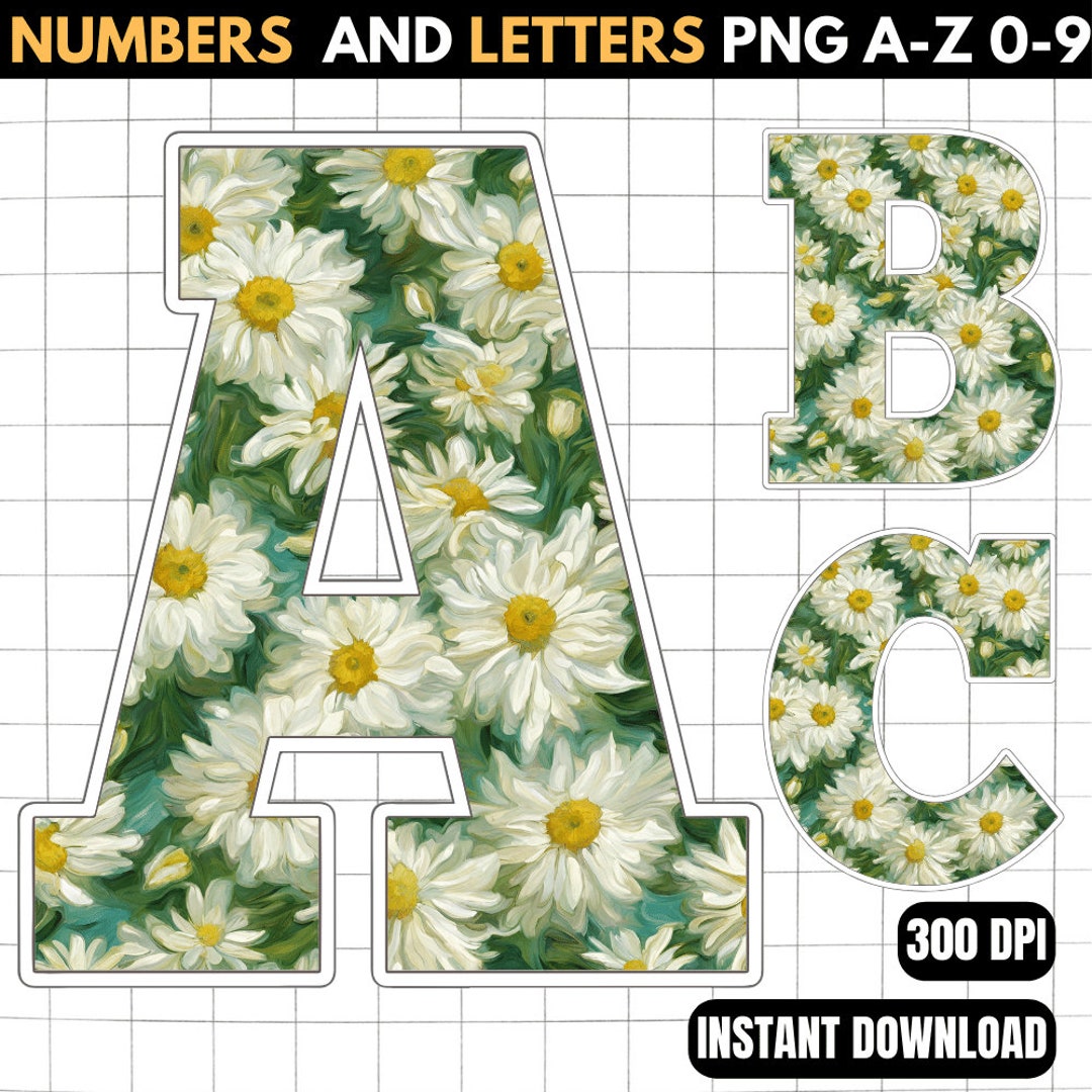 Flower Alphabet PNG - Daisy Alphabet - Daisy Letters Png - Daisy ...