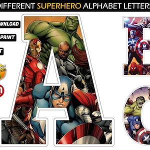 1000 IMAGES - 20 Superhero Alphabets Different Backgrounds JPG ...