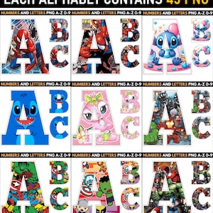 MEGA PACK 50 ALPHABET - Each Alphabet Contains 45 Images Png - Total of ...