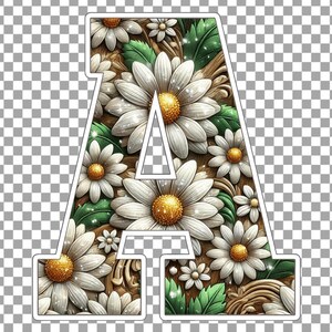Flower Alphabet PNG Daisy Alphabet Daisy Letters Png Daisy Clipart ...