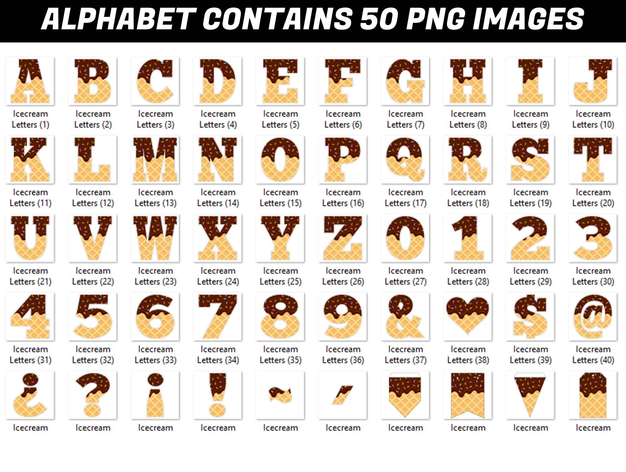 Ice Cream Alphabet PNG Ice Cream Letters Png Ice Cream - Etsy Canada