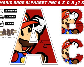 Super Mario Bros Alphabet - Etsy