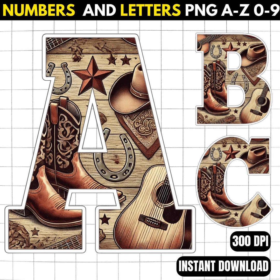 Cowboy Alphabet PNG - Cowboy Alphabet - Cowboy Letters Png - Cowboy ...