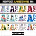 MEGA PACK 50 ALPHABET - Each Alphabet Contains 45 Images Png - Total of ...